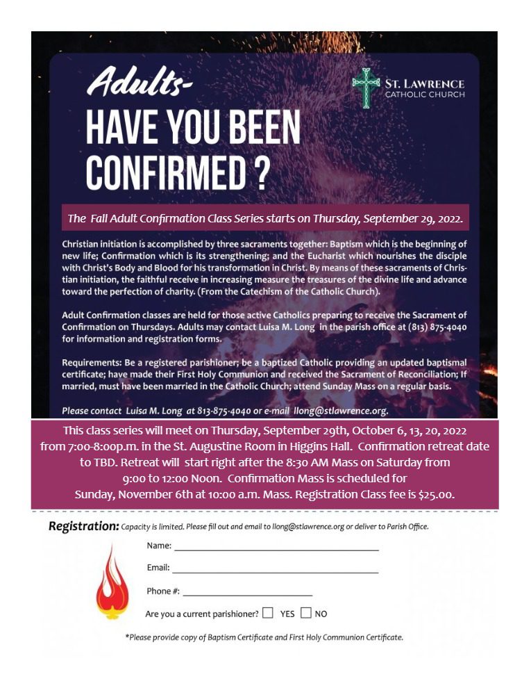 Adult Confirmation – St. Lawrence Catholic Church