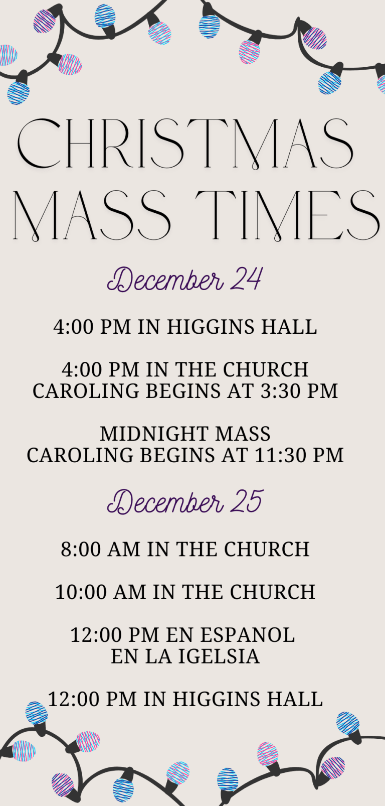 Mass & Confession Times – St. Lawrence Catholic Church